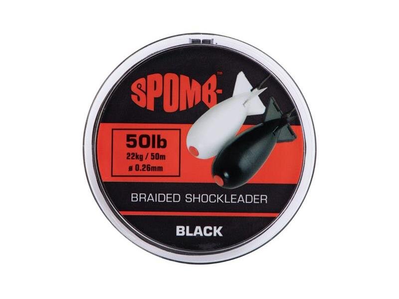 Spomb Braided leader 22kg / 50lb Black, 12,99
